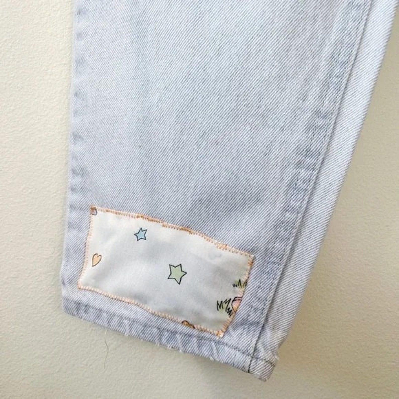 Vintage Womens Mom Patchwork Boho Hippie Reworked Jeans 34x30 - Etsy