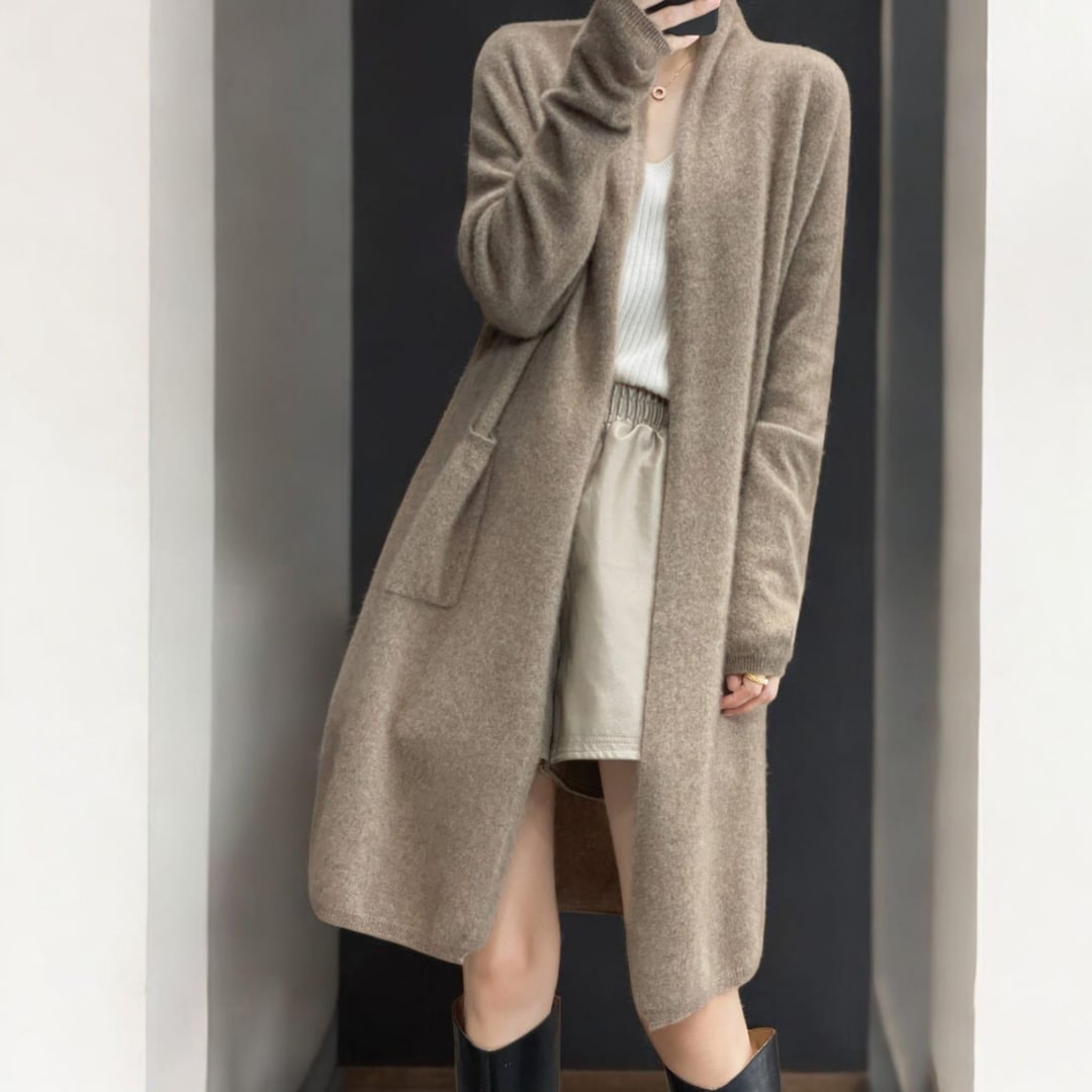 Merino Wool Long Cardigan, Wool Autumn Winter Sweater, Luxury Wool Open ...