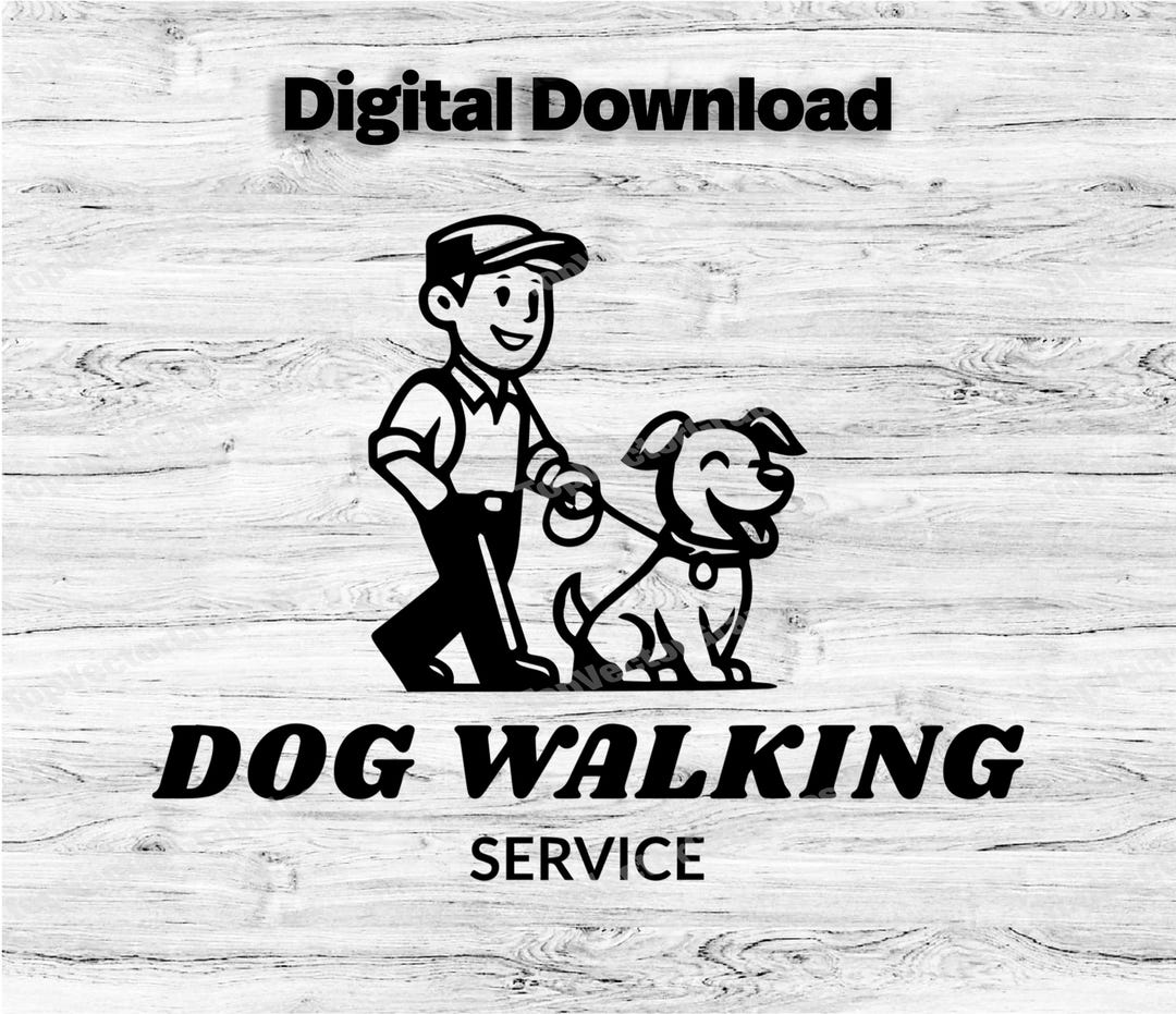 Dog Walking Service Logo Customize Template, Canva Template, Dog ...