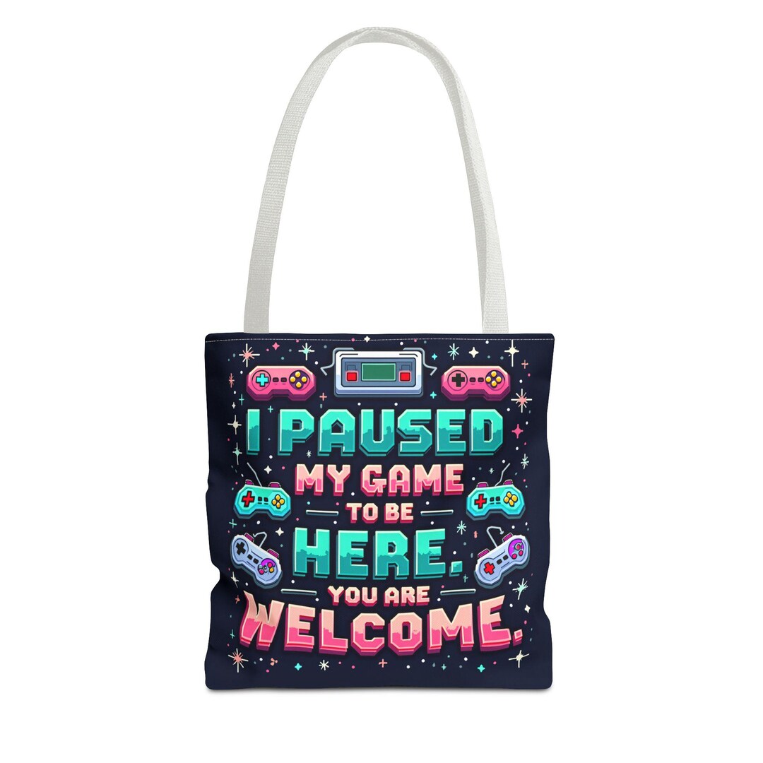 Retro Gaming Tote Bag, Gamer Gift, Funny Gamer Quote, Video Game Lovers ...