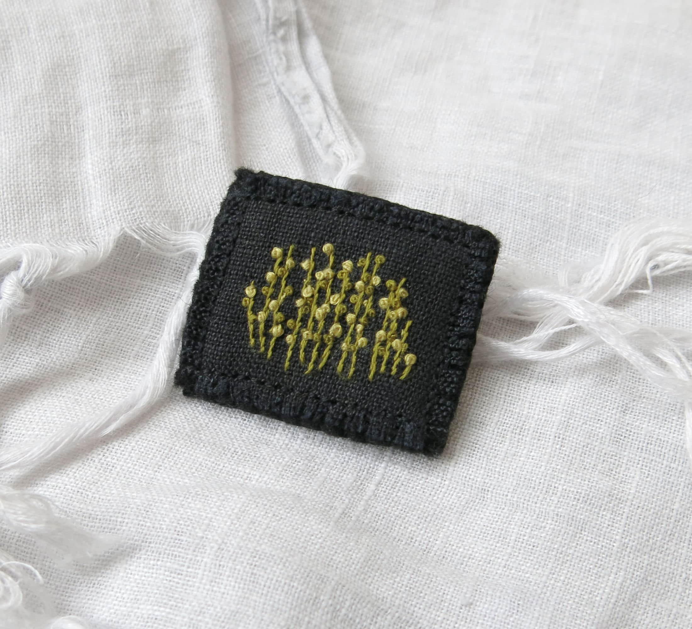 Spring Sprouts Hand Embroidered Brooch Pin, Embroidery Brooch, Stitched ...