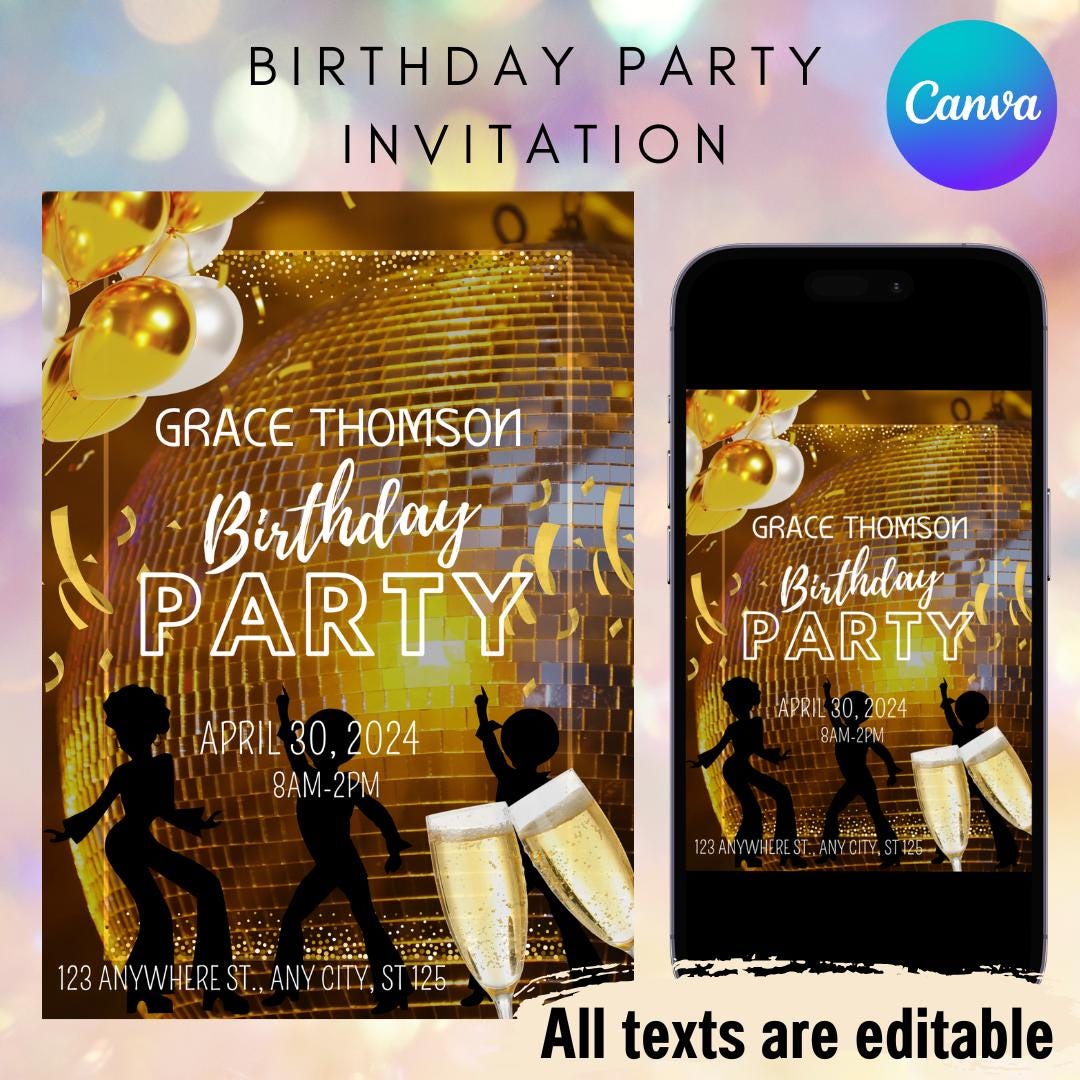 Personalized Birthday Invitation, Customized Party Invite to Send ...