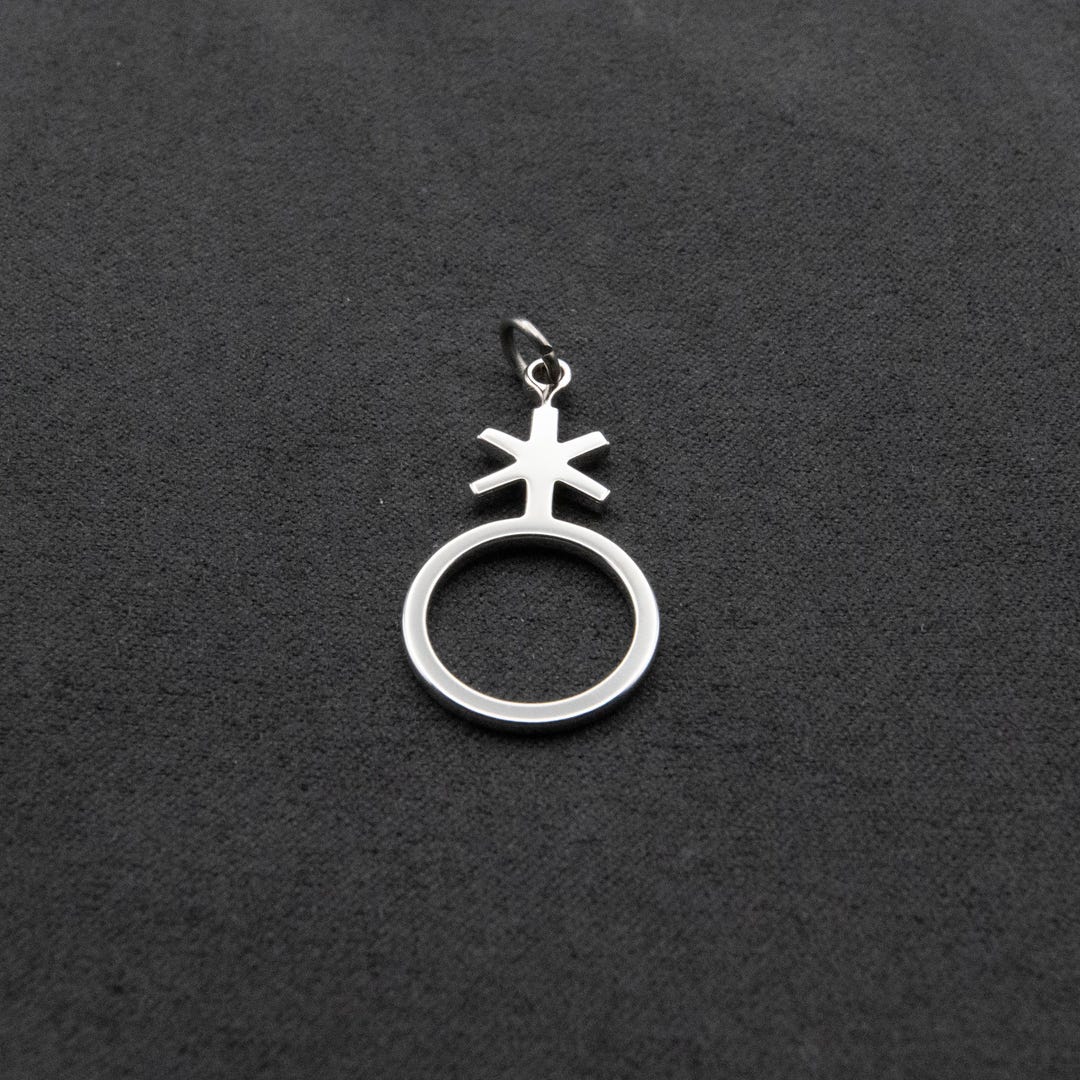 Non-binary Symbol Stainless Steel Necklace - Etsy
