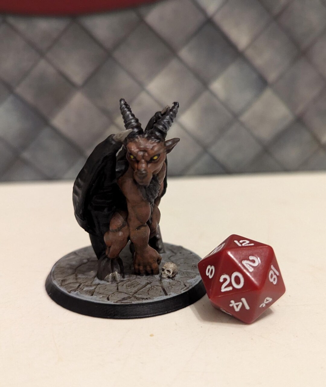 Horned Beast Holding Throwing Axe Hand Painted Miniature Monster for ...