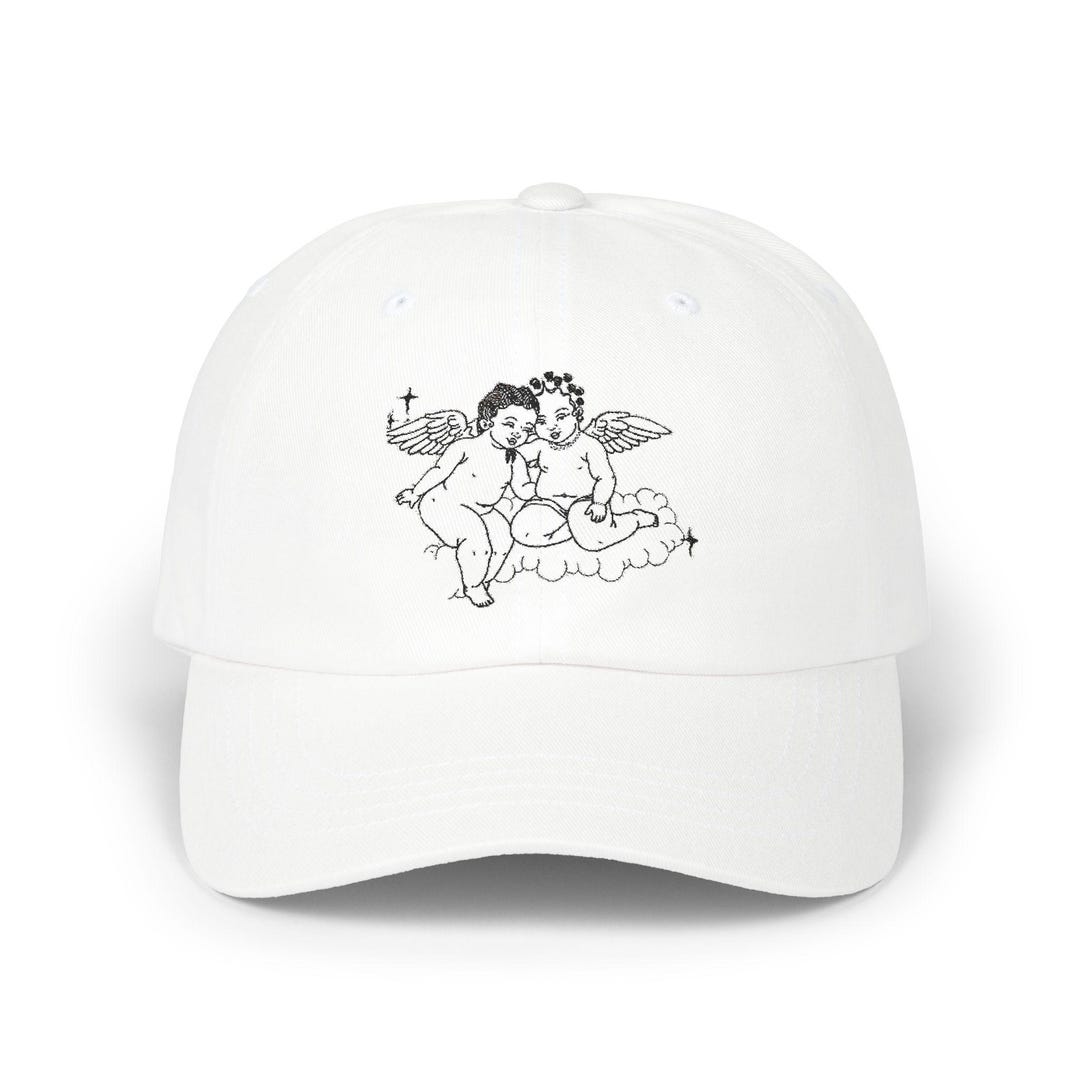 Cherub Twins Baseball Cap, Angel Baby Black Hat, Heavenly Angel Dad Hat ...
