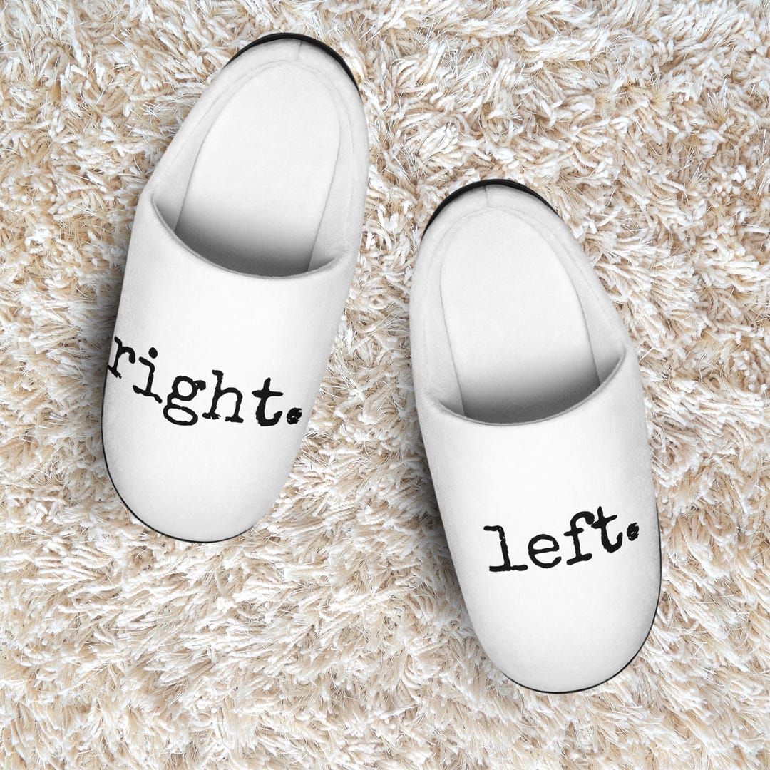 Slippers With Right and Left Design, Women's Indoor Footwear, Cozy ...