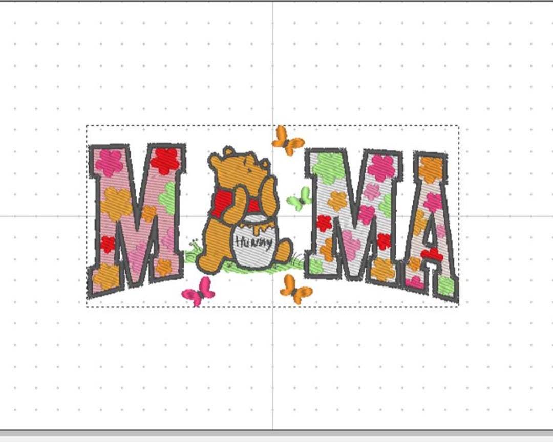 Winnie the Pooh 'MAMA' Embroidery Machine File - Etsy