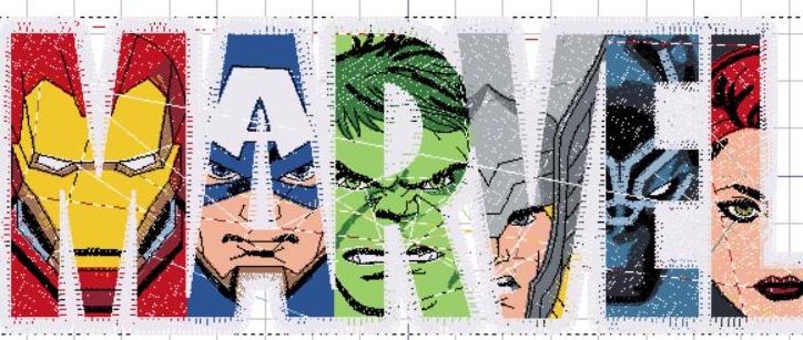 Superhero 'marvel' Embroidery Machine File - Etsy
