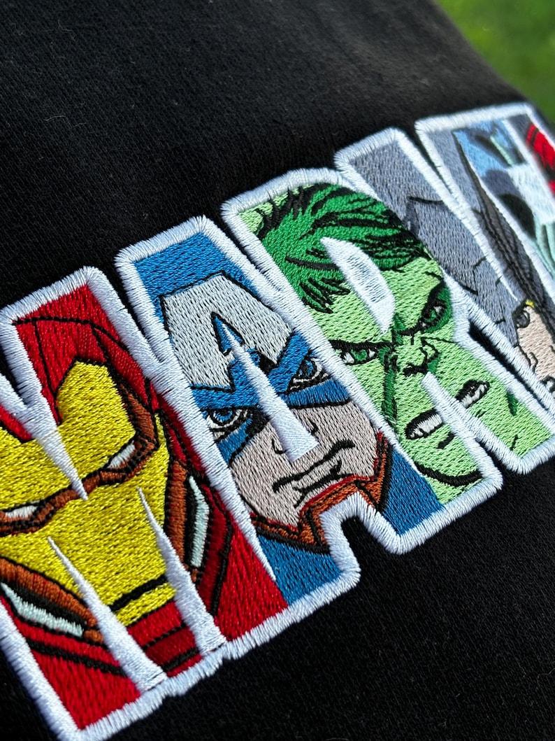 Superhero 'marvel' Embroidery Machine File - Etsy