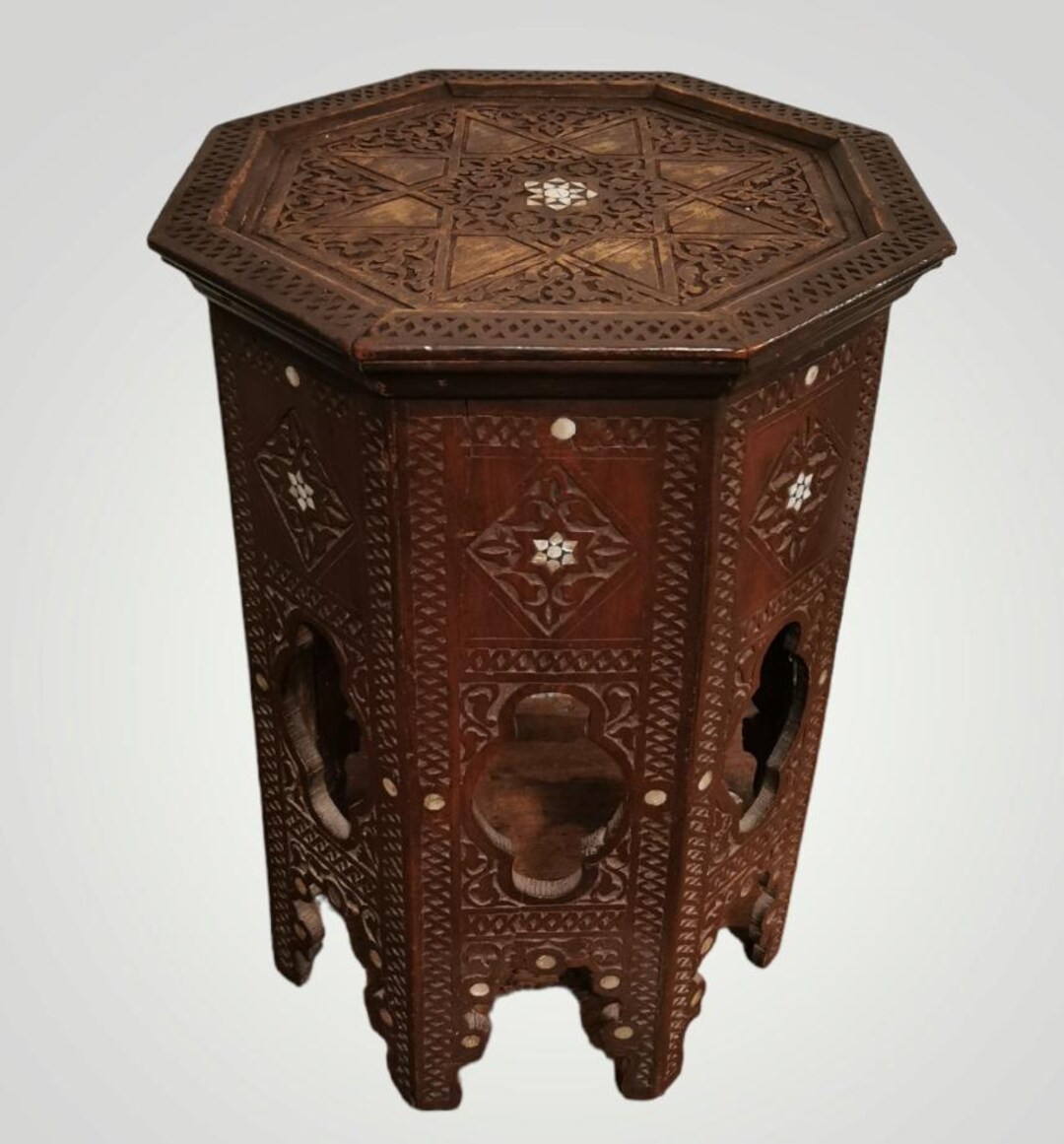 A Late 19th Century Hand Carved Islamic Side Table - Etsy