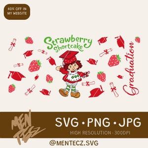Strawberry Graduation Bundle – Doll With Cap and Diploma – Digital ...