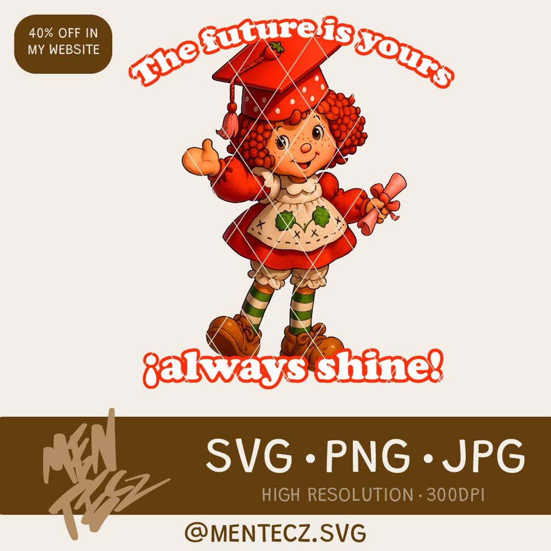 Strawberry Shortcake With Diploma Graduation PNG – Doll With Cap and ...