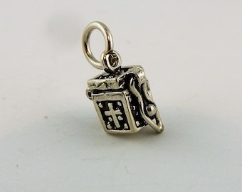 Sterling Silver Prayer Box Charm 925 Silver Locket Flower - Etsy