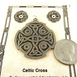 Vintage Celtic Knot, Celtic Cross Pewter Pendant - Etsy