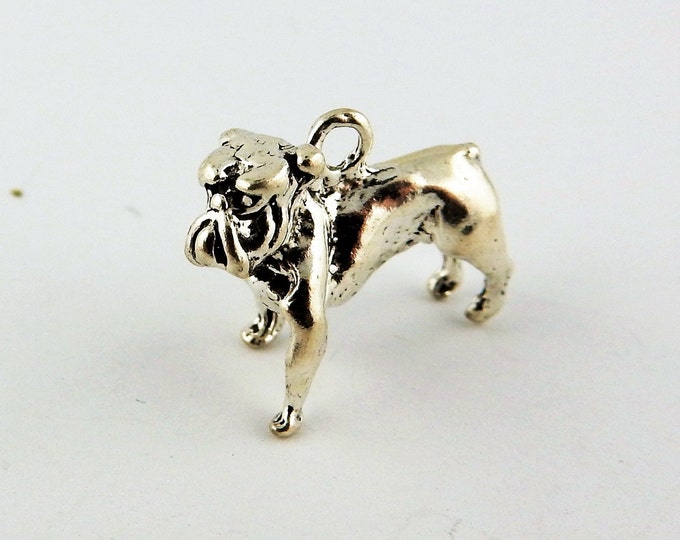 Sterling Silver Bulldog Charm, UGA Bulldog, Georgia Bulldog With Jump ...