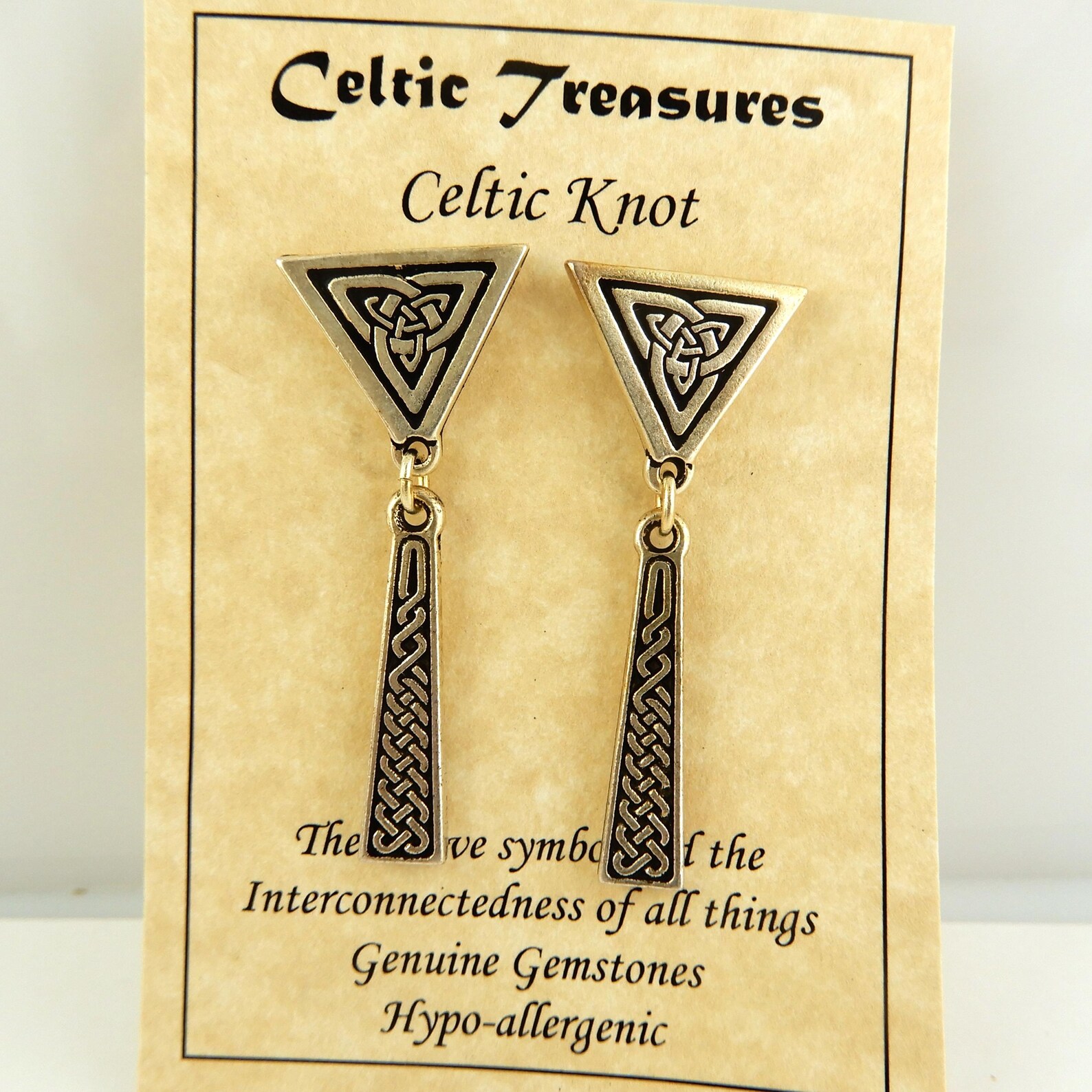 Silver Irish Celtic Trinity Knot Post Earrings With Celtic Knot Dangle ...