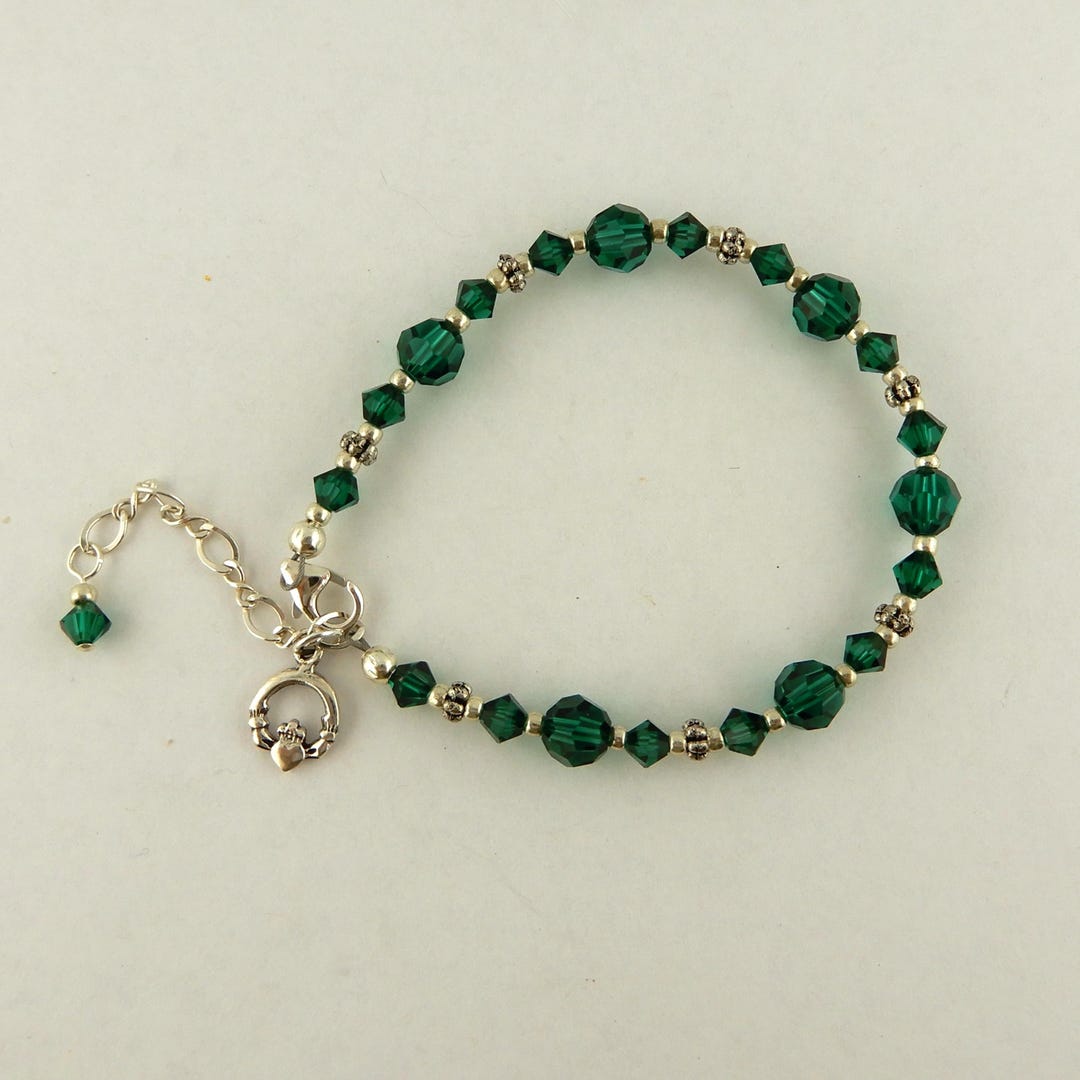 Wee Lass Sterling Silver Irish Claddagh Charm Adjustable Bracelet With ...