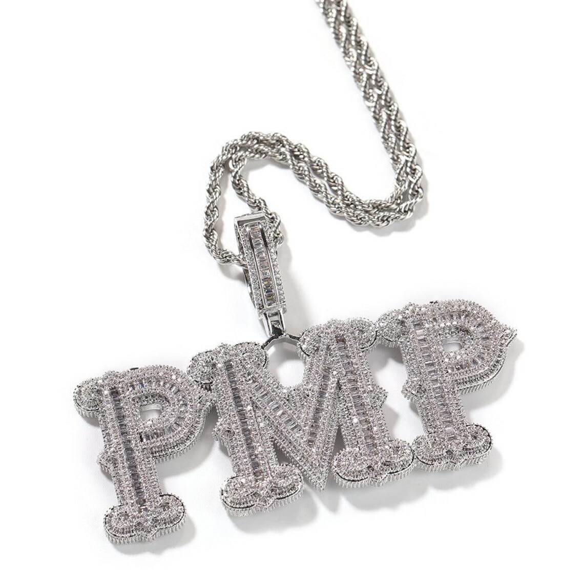 Custom Iced Out Name Necklace, Personalized Bling Nameplate Necklace ...