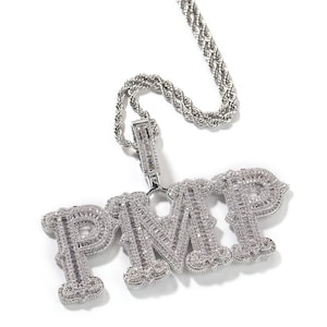 Custom Iced Out Name Necklace, Personalized Bling Nameplate Necklace ...