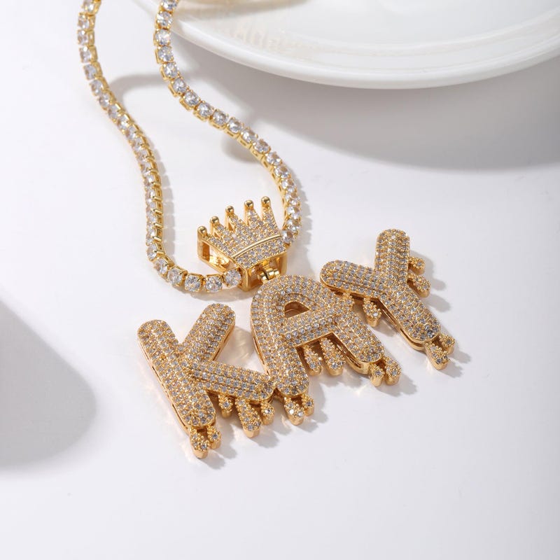 Iced Out Name Necklace - Etsy