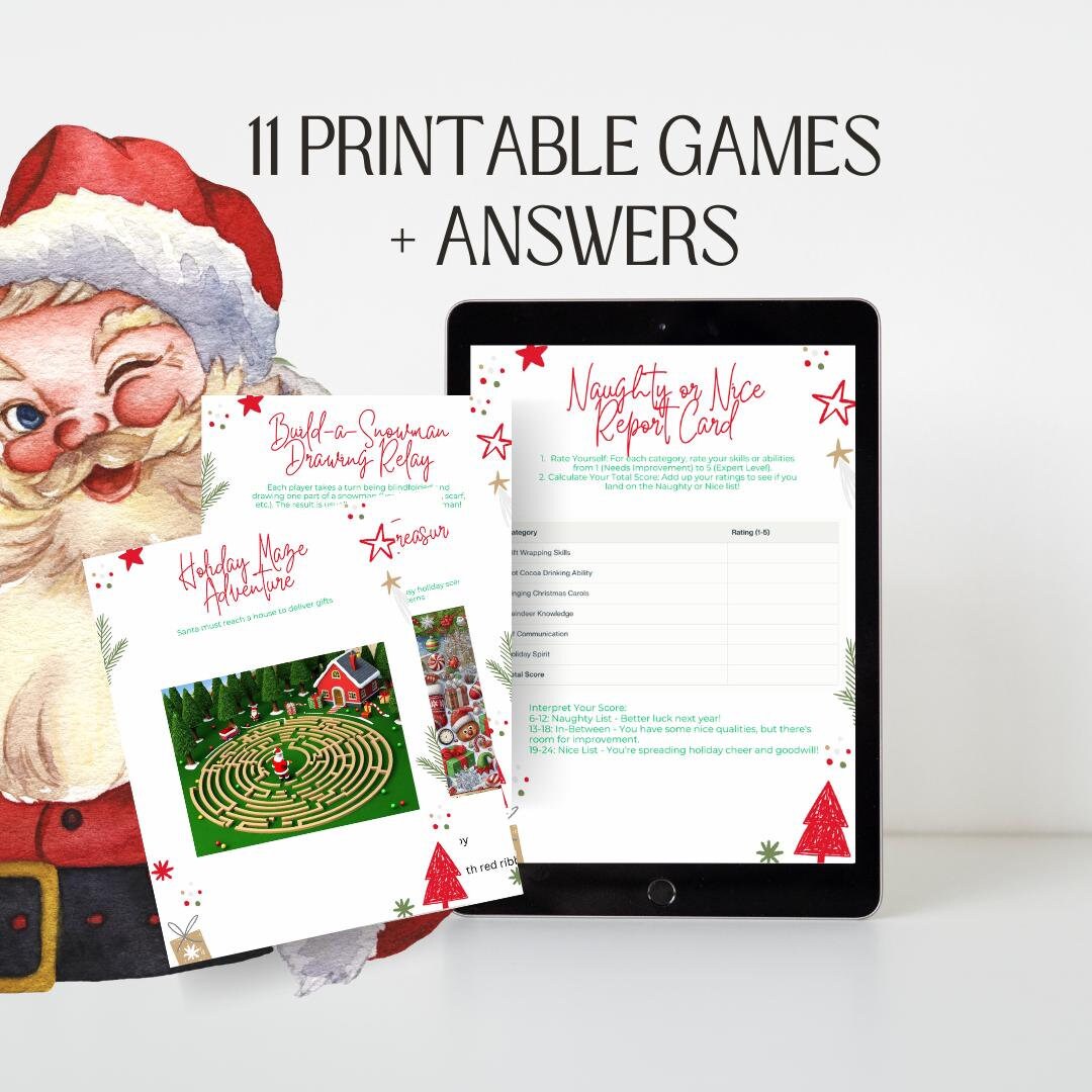 Printable Christmas Game Bundle 11 Fun Holiday Games for Family ...