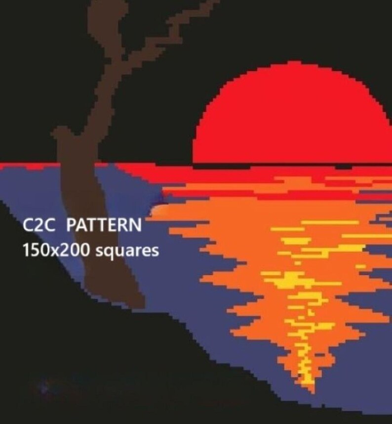Sunset.grafgan.crochet Pattern C2C. Instant Download of PDF File With ...