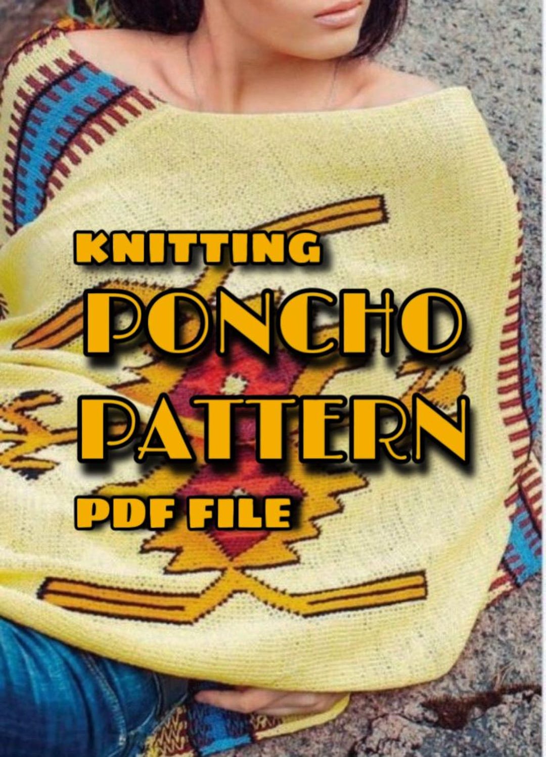 PDF. Pattern Knitting Poncho. Mexican Style. - Etsy