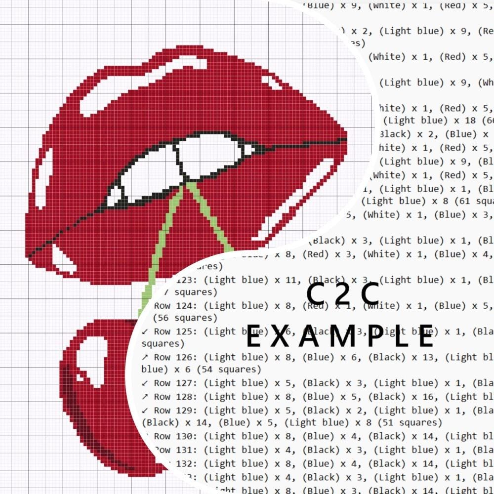 Cherry.crochet Pattern C2C. Instant Download of PDF File With Line-by ...