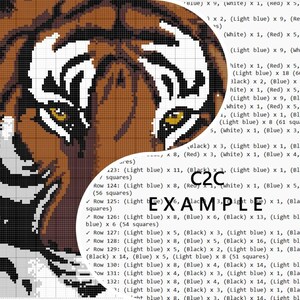 Tiger Head Crochet Pattern and Written Crochet Pattern C2c.blanket.pdf ...