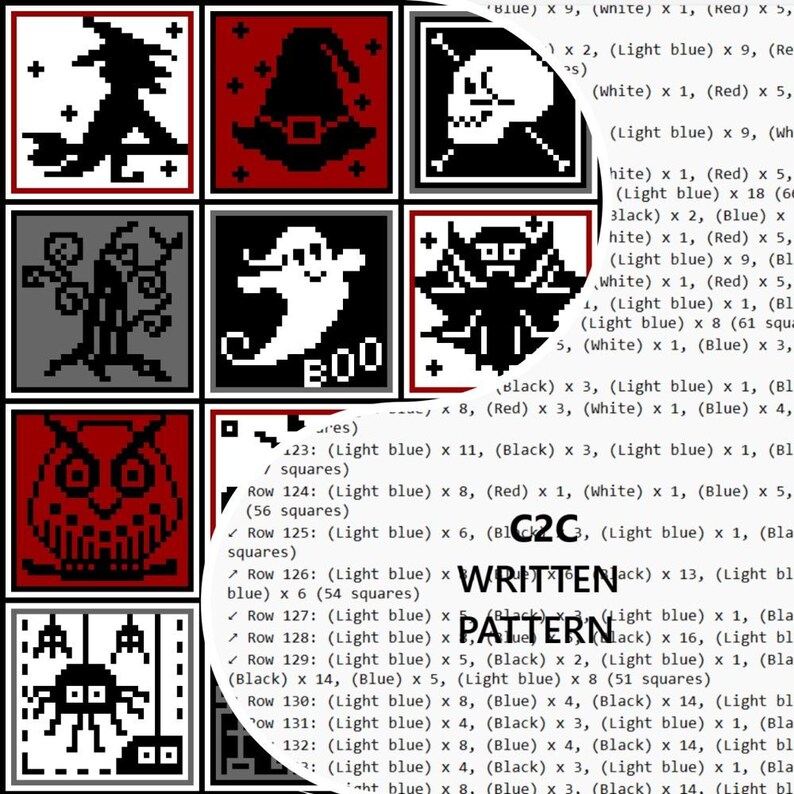 C2C Crochet Pattern/graph: Halloween Blanket. Instant PDF Download. C2C ...