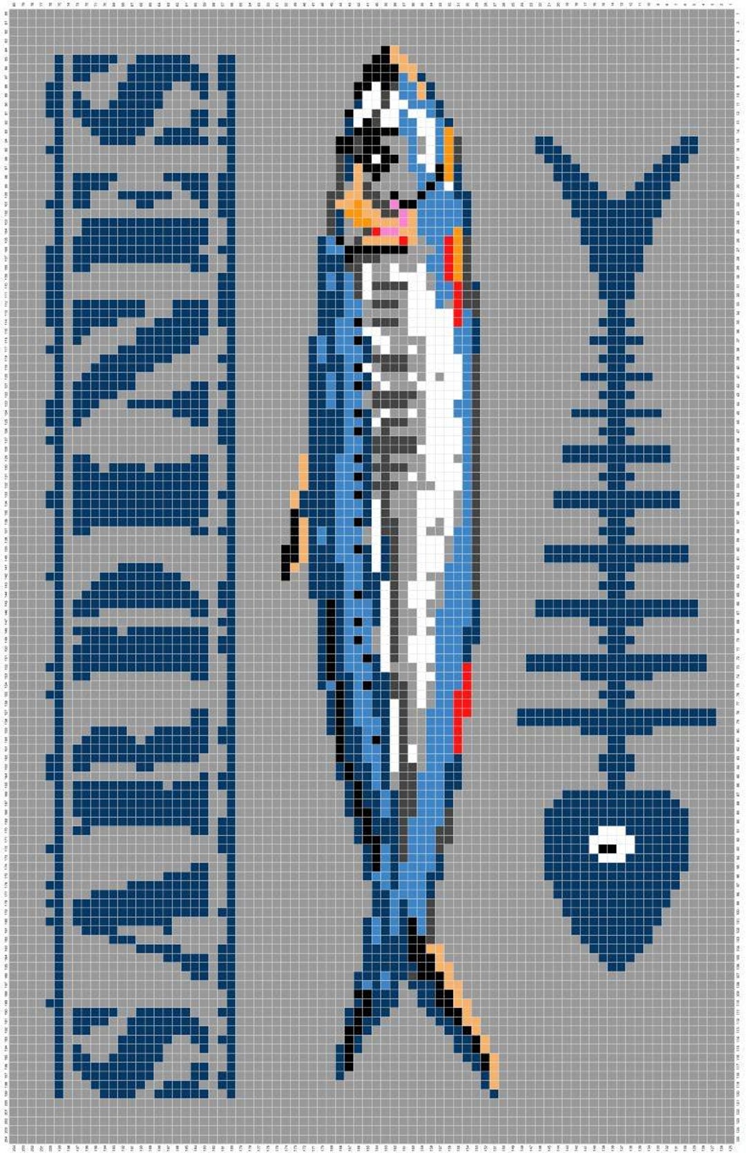 Sardines.crochet Pattern C2c. Sardine Blanket. Line by Line Description ...