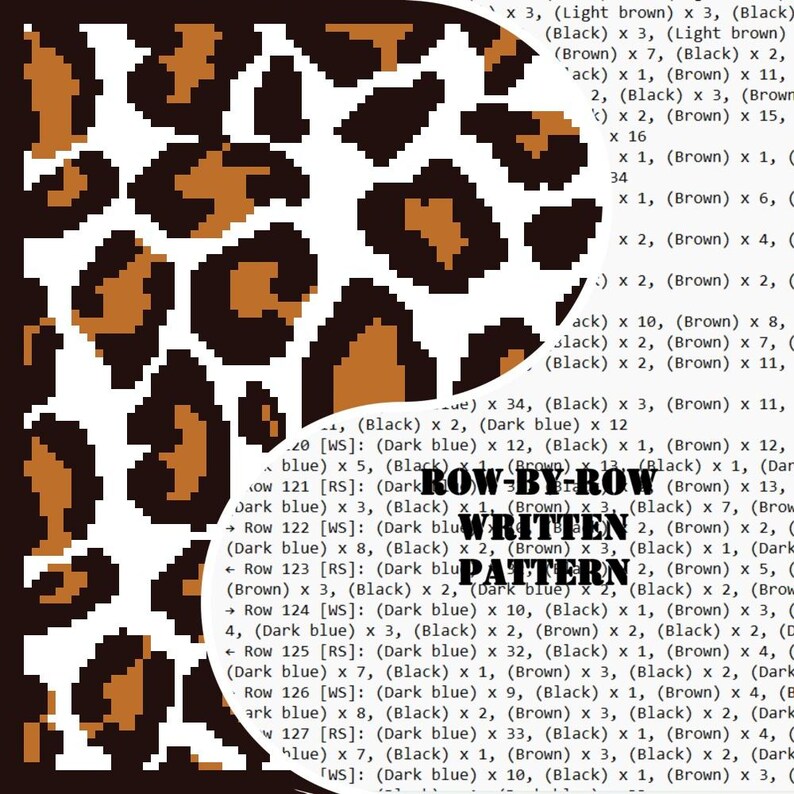 Leopard Print C2C Crochet Pattern, Written Instructions, Instant ...