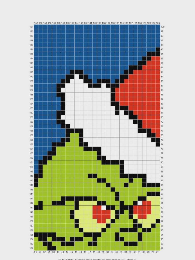 Grinch Blanket Pattern (C2C) - Chart/diagram. Written Description ...