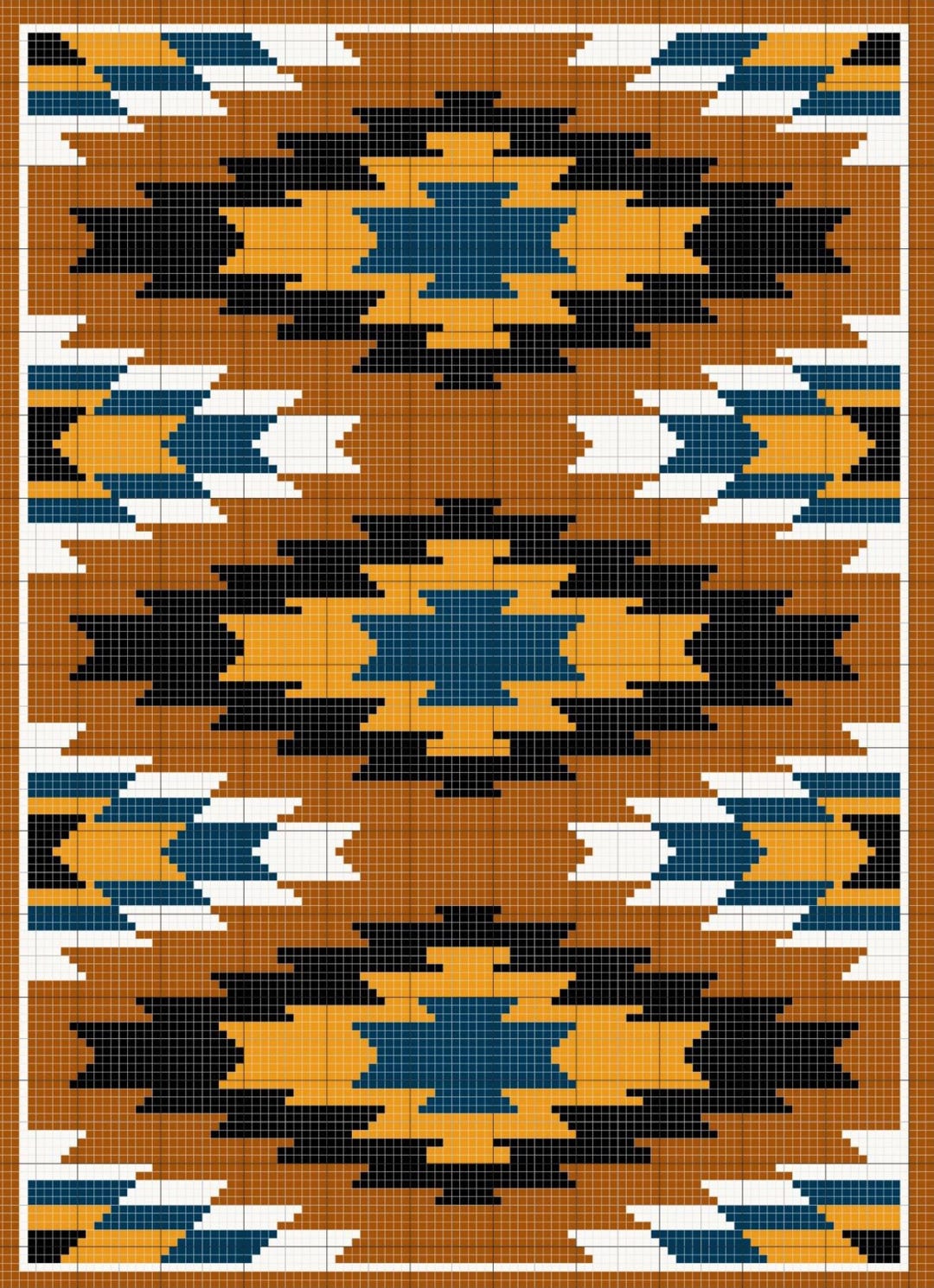 Blanket With Indian Pattern. Crochet Pattern C2C. Written Description ...