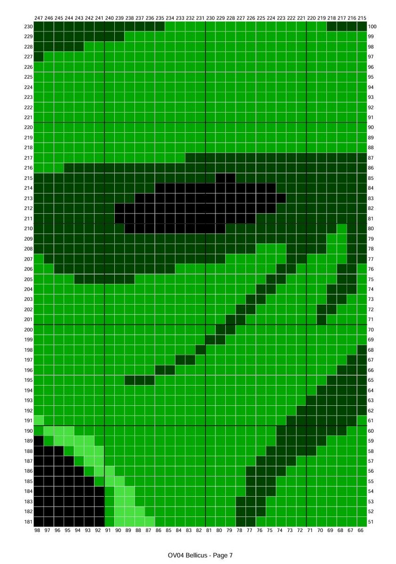 Alien X/ben 10/ Bellicus Crochet Pattern C2C. Blanket. Line-by-line ...
