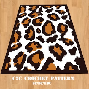 Leopard Print C2C Crochet Pattern, Written Instructions, Instant ...