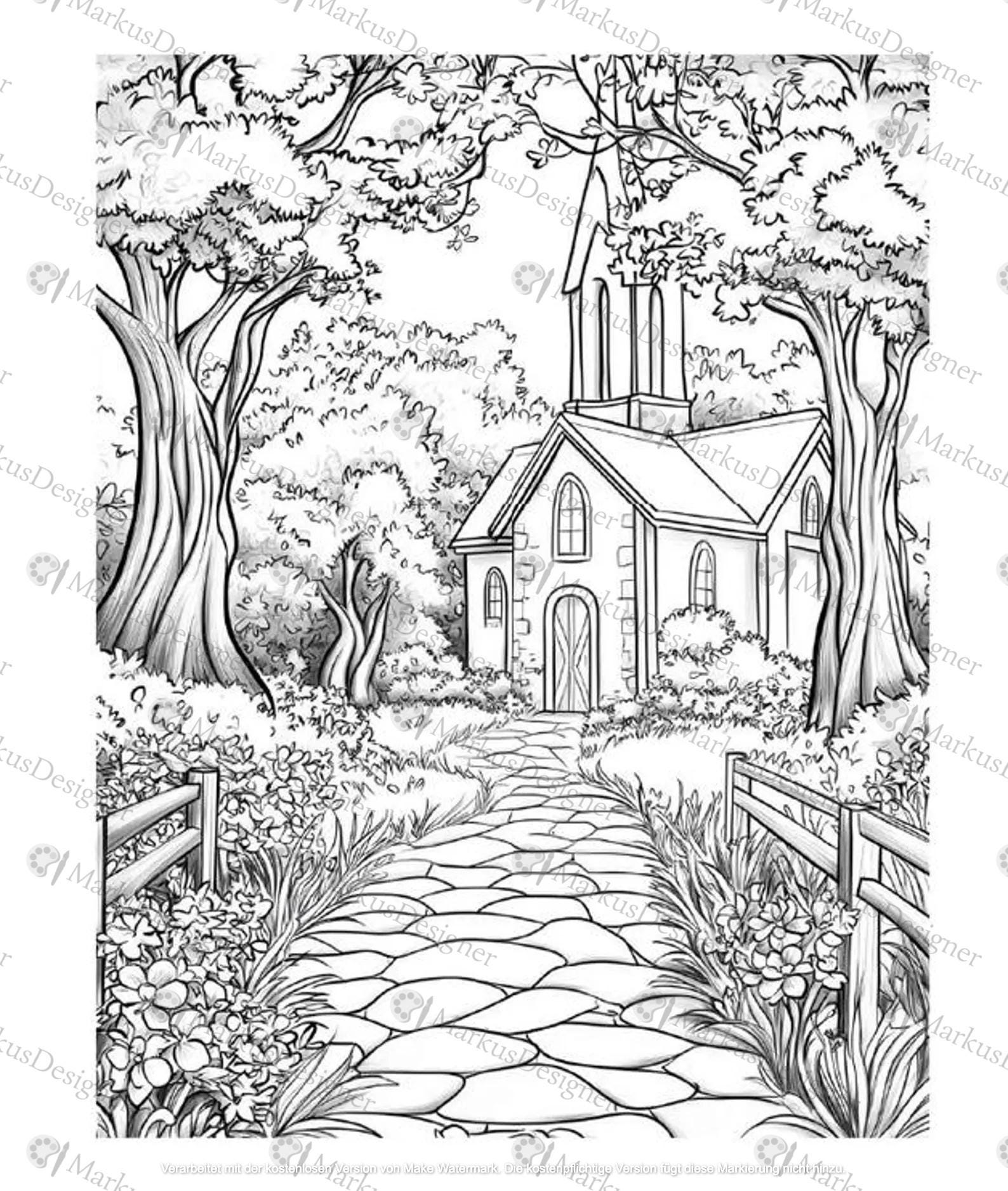 100 Church Coloring Pages - 100 Coloring Pages for Adults and Children ...