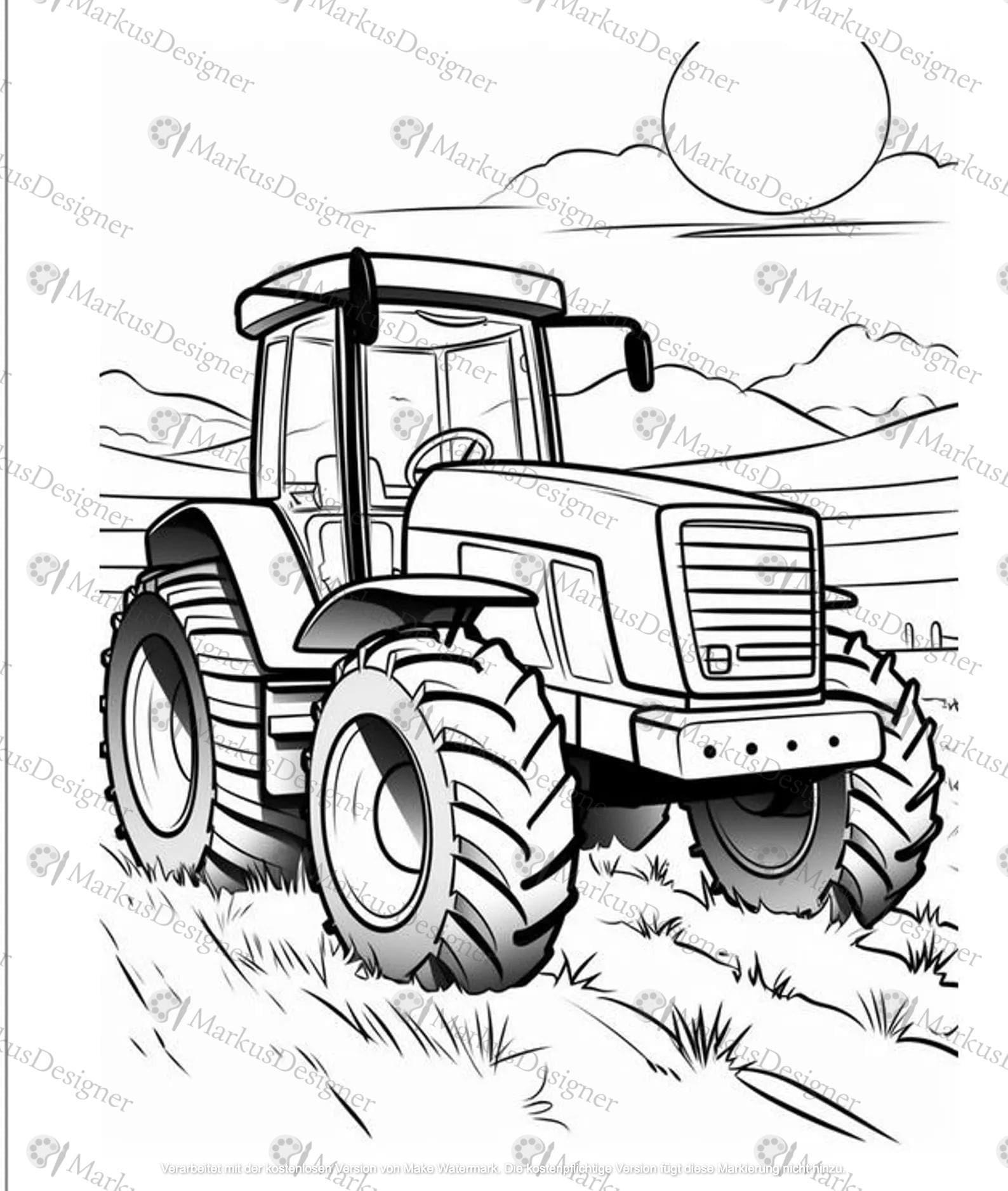 50 Tractor Coloring Pages - 50 Tractor Coloring Pages for Adults and ...