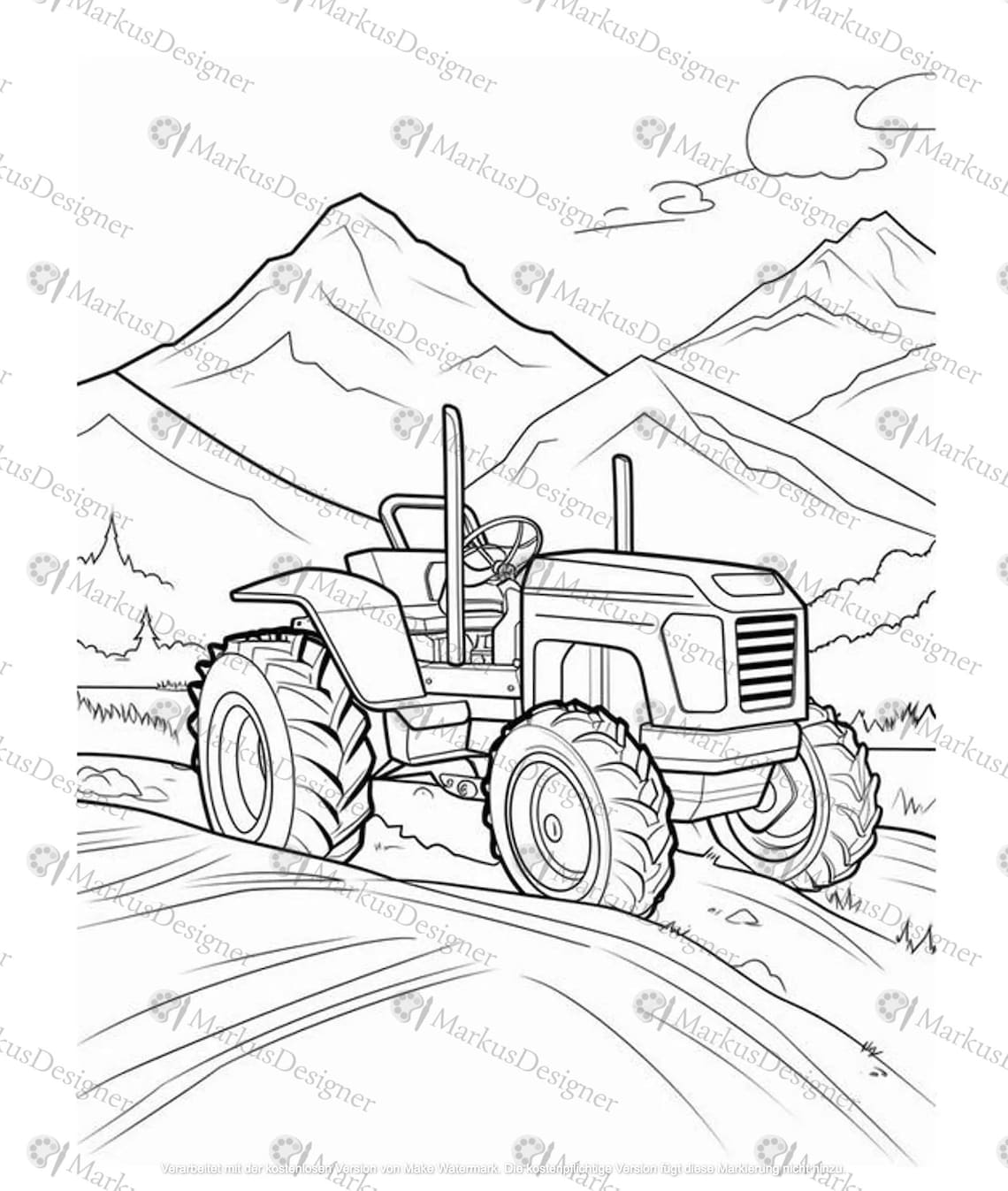 50 Tractor Coloring Pages - 50 Tractor Coloring Pages for Adults and ...