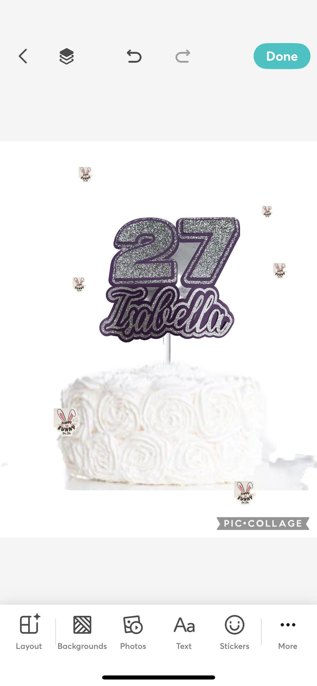 27 Cake Topper Girls Birthday / Girls Birthday Cake Topper / Purple ...