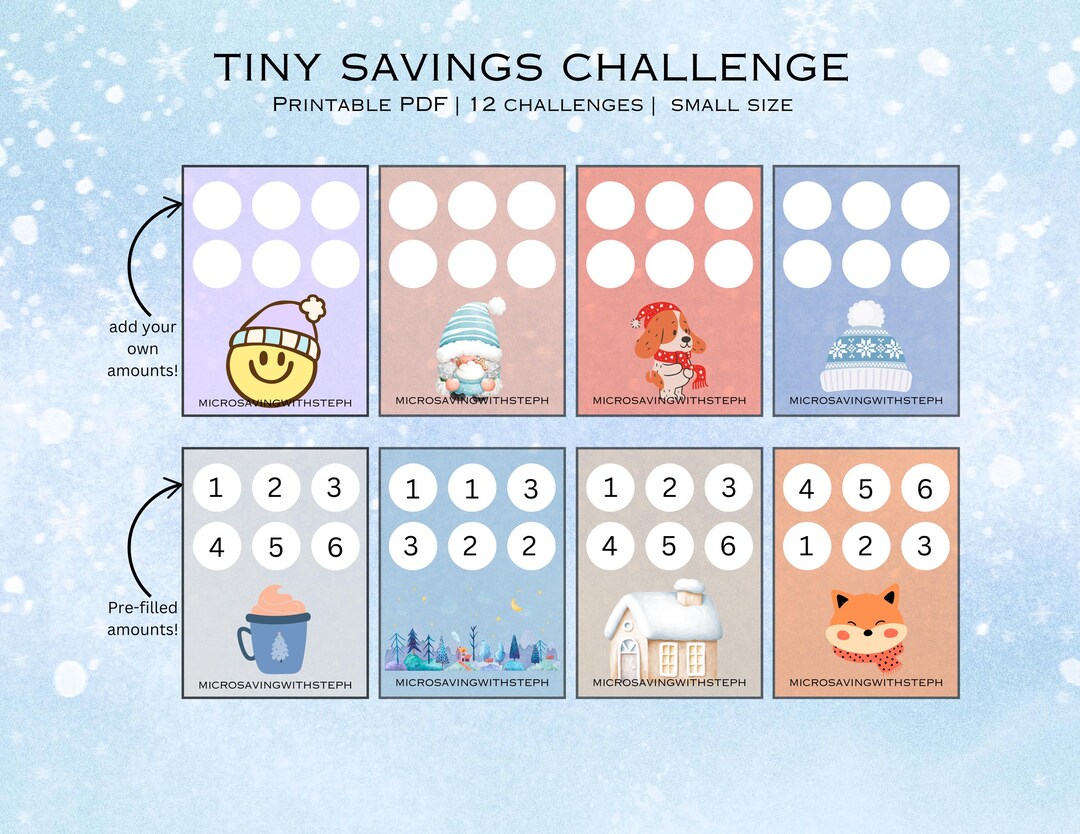 Tiny Savings Challenge Etsy