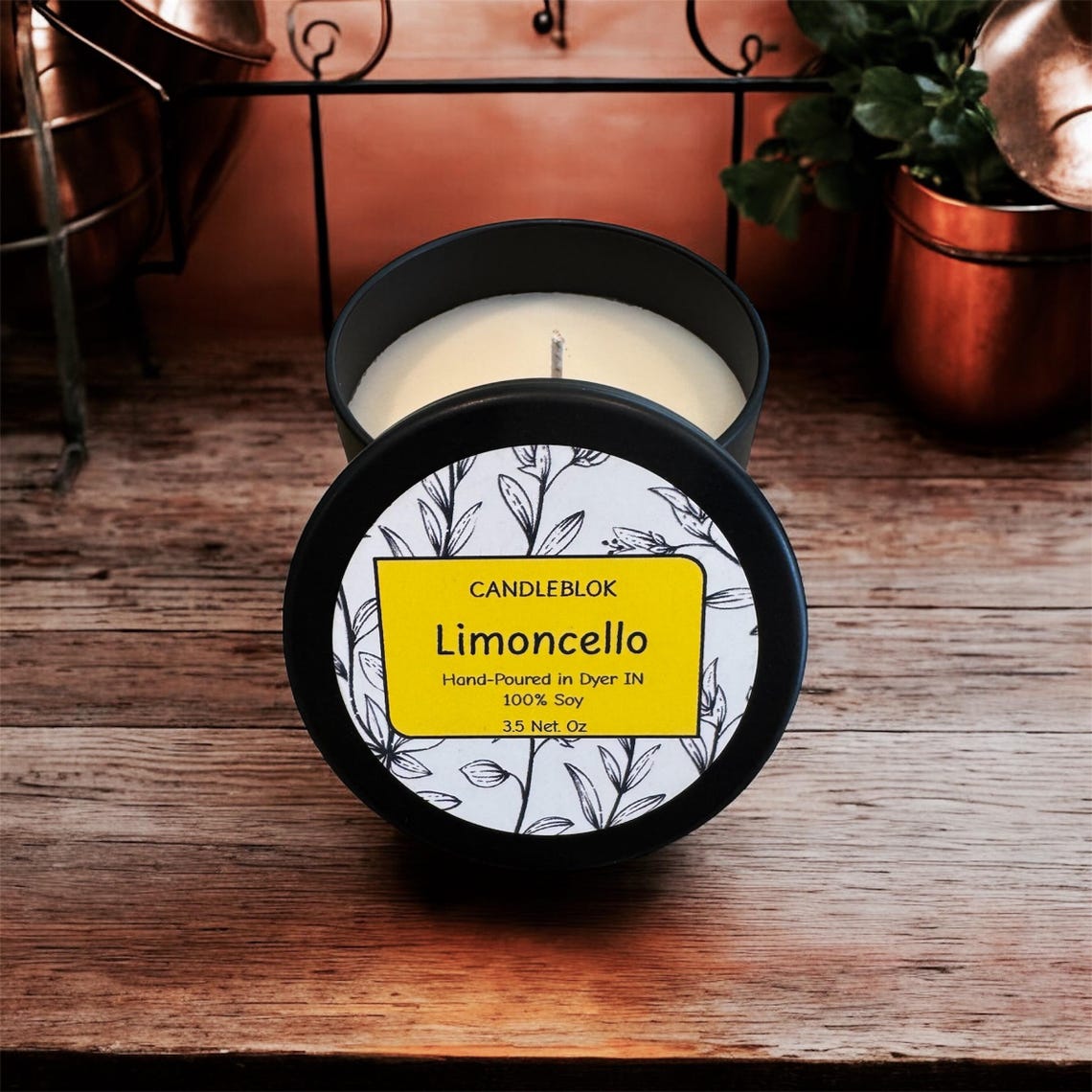 Hand-poured Soy Candle in Black Tin - Etsy