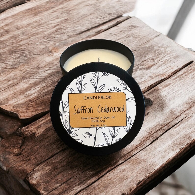 Hand-poured Soy Candle in Black Tin - Etsy