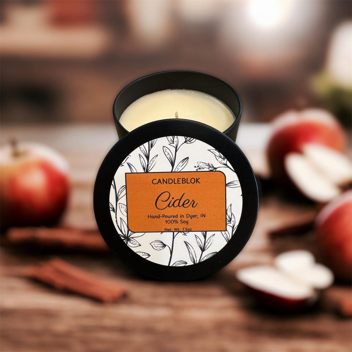 Hand-poured Soy Candle in Black Tin - Etsy
