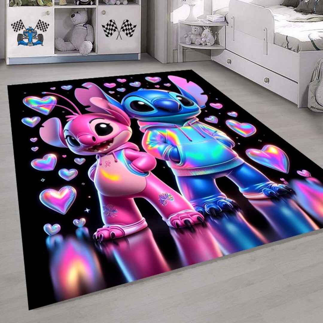 Cartoon Characters Rug, Stitch Fan Rug, Stitch Poster, Gift Idea, Rug ...