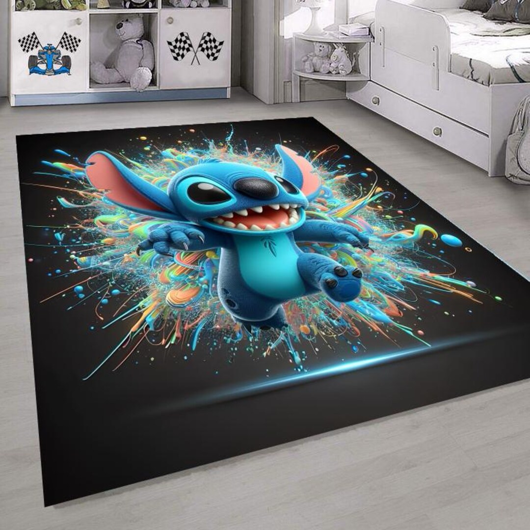 Cartoon Characters Rug, Stitch Fan Rug, Stitch Poster, Gift Idea, Rug ...
