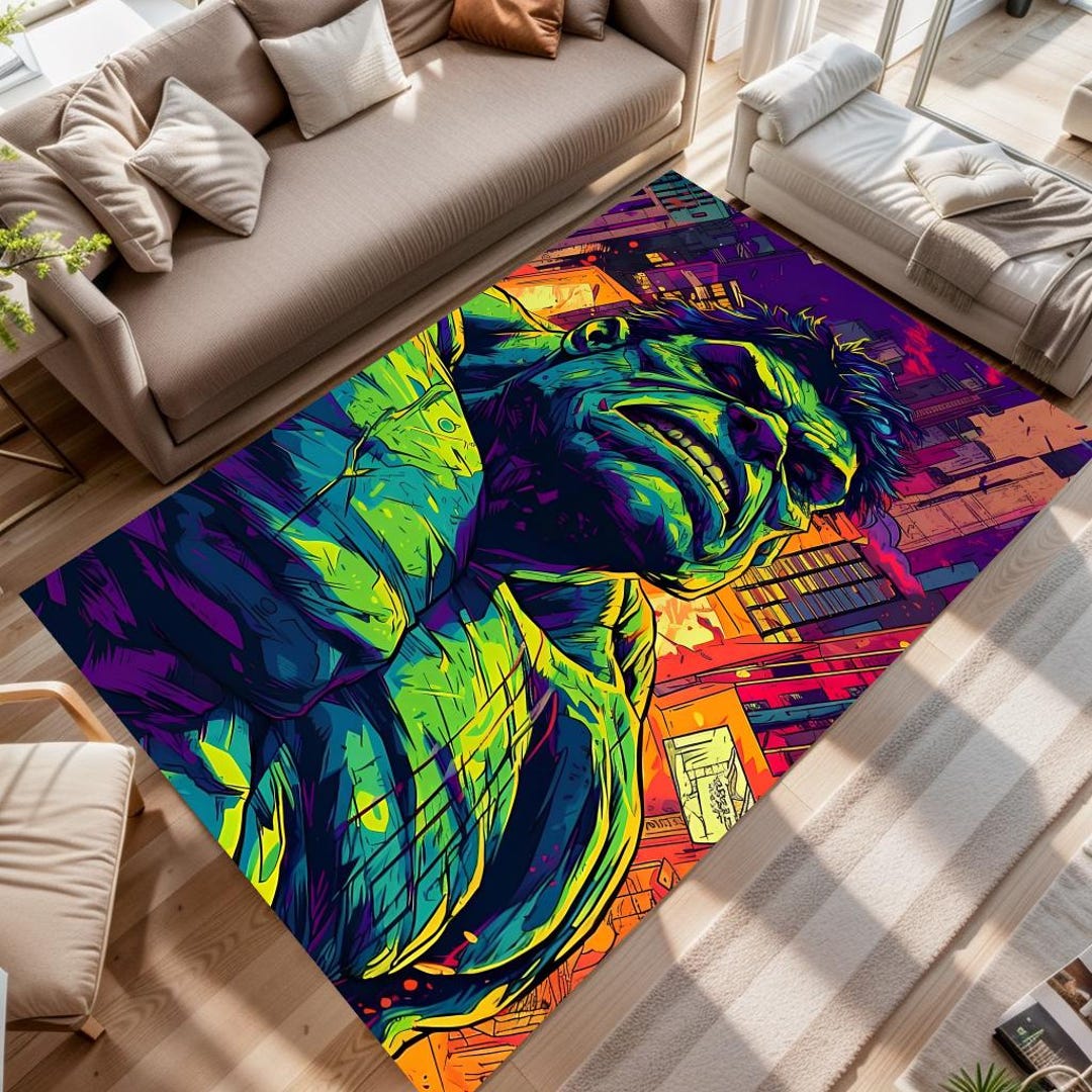 Hulk Rug, Superhero Design Rug, Green Monster, Christmas Gift Rug ...