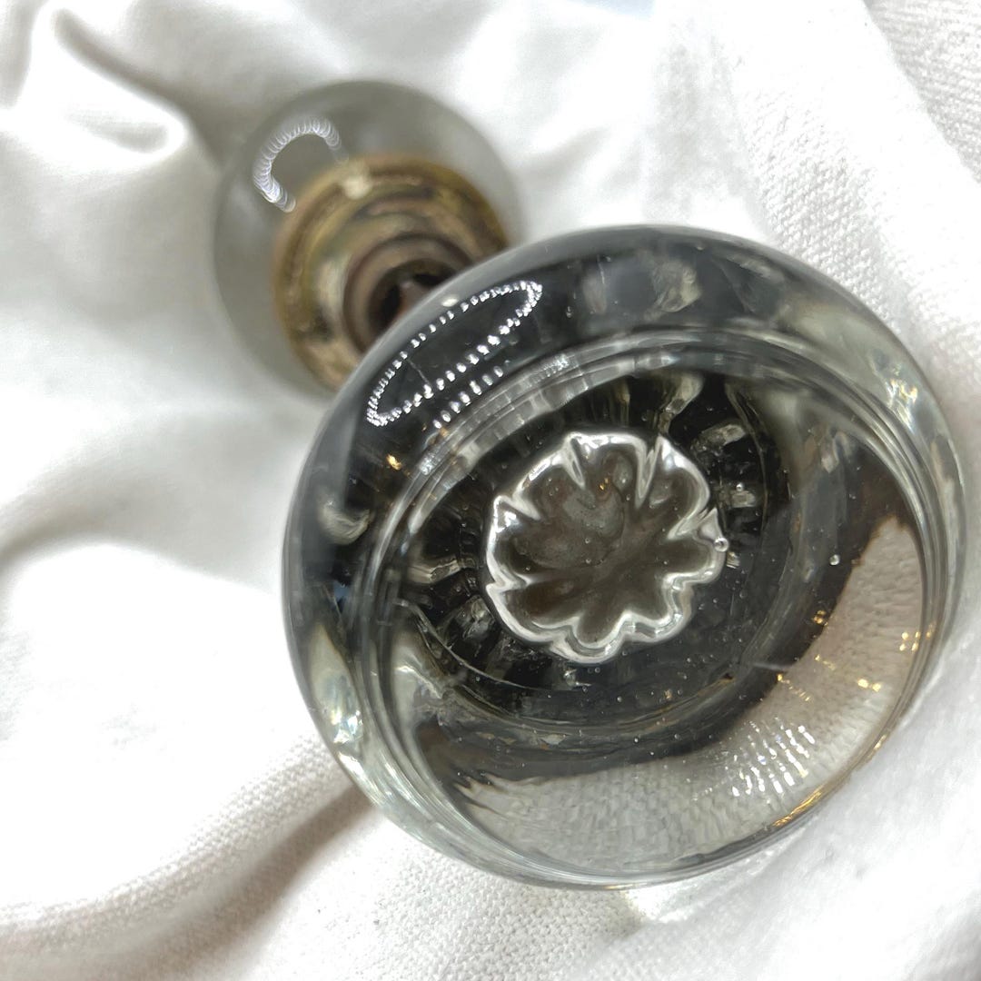 Antique Round Glass Door Knob - Etsy
