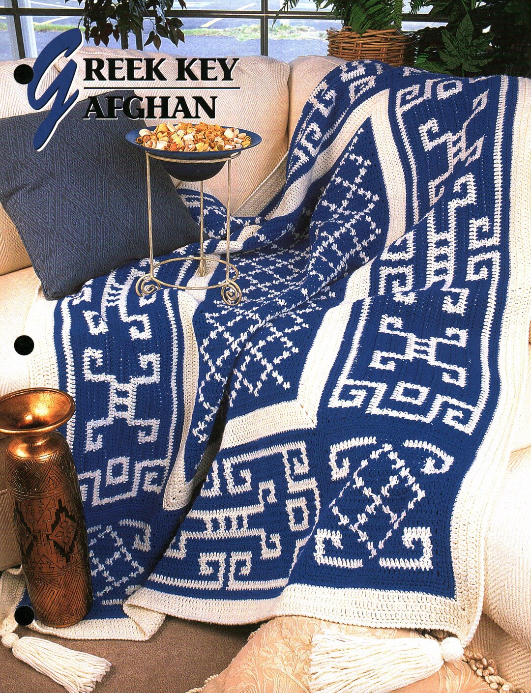 Greek Key Afghan | Annie's Crochet Quilt & Afghan Club QAC331-01 - Etsy