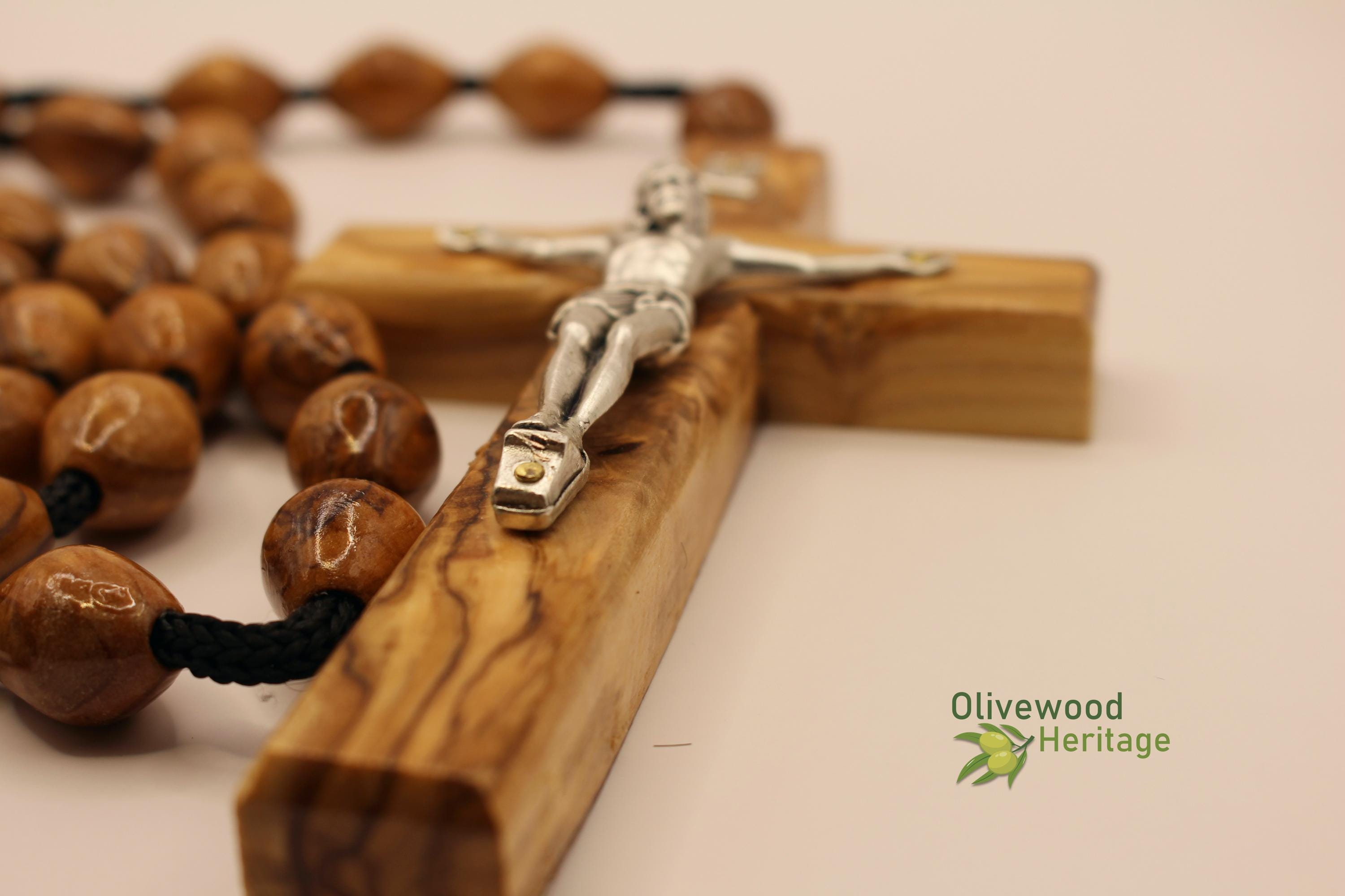 Large Wall Rosary Handmade From Authentic Olive Wood in Bethlehem - Etsy